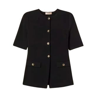 Twinset Strickjacke mit Kn&ouml;pfen - - Jackets - Damen - Schwarzk - M