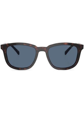 Prada lunettes de soleil à monture carrée - Marron