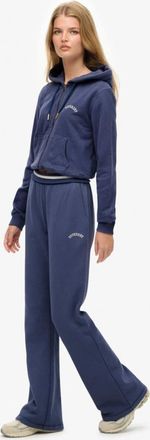 Superdry Athletic Essentials - Pantalon de jogging &eacute;vas&eacute; &agrave; taille basse et logo - Bleu marine