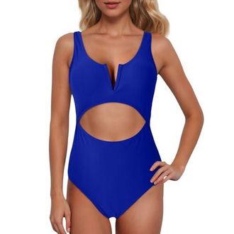 Generic Maillot de bain femme sport couleur unie monokini vacances dos nu contr&ocirc;le du ventre imprim&eacute; maillots de bain basiques &eacute;t&eacute; femmes v&ecirc;tements de plage, 