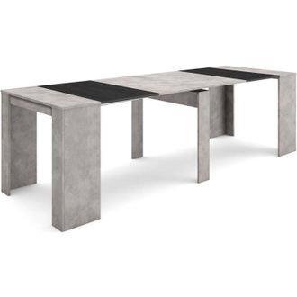 Skraut Home Ausziehbarertisch, Multifunktionaler ausziehbarer, 260, F&uuml;r 12 G&auml;ste, Esszimmertische, Moderner Stil, Zementgrau - Skraut Home