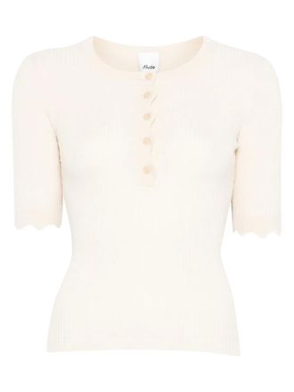 Allude pull c&ocirc;tel&eacute; &agrave; boutonni&egrave;re - Tons neutres