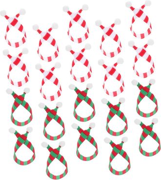 Lurrose 20 St&uuml;ck Kleiner Weihnachts Schals aus Weichem Strick Dekorative Puppenschals in Rot Gr&uuml;n und Rot Wei&szlig; Flexible Kleiner Schals f&uuml;r Puppen Schneem&auml;nner