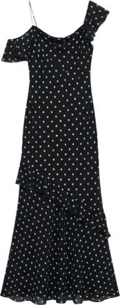 Self Portrait Femme, Robes, Noir, Taille: 36 FR Robe Maxi en Georgette &agrave; Pois