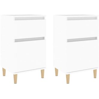 vidaXL Nachttische 2 Stk. Weiß 40x35x70 cm Vidaxl