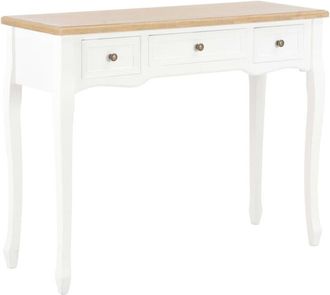 vidaXL Console avec un design classique avec 3 tiroirs disponibles en diff&eacute;rentes couleurs Couleur : blanche