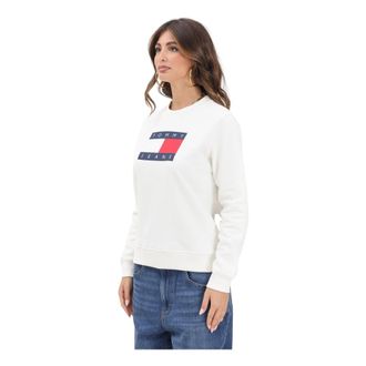 Tommy Jeans Damen, Sweatshirts & Hoodies, Wei&szlig;, SGr&ouml;&szlig;e