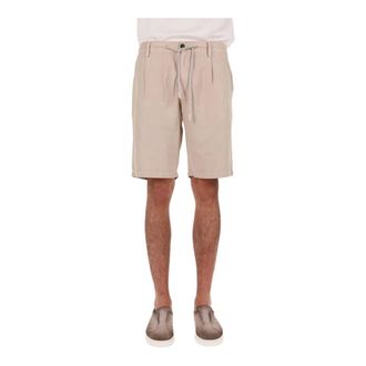 Eleventy Bermuda Jogger aus Baumwolle-Leinen - - Shorts - Herren - Beige - W36