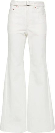 sacai Femme, Jeans, Blanc, Taille: 42 FR Flared Jeans