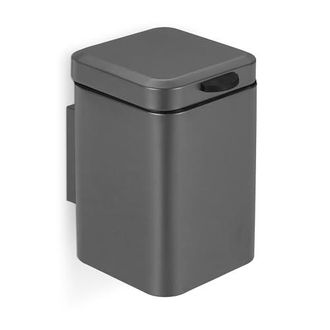 Relaxdays Kosmetikeimer Wandmontage, 3 l, Absenkautomatik, entnehmbarer Inneneimer, Bad M&uuml;lleimer, Edelstahl, grau