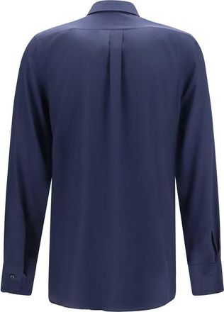 Dolce & Gabbana Mens Blue Silk Dress Shirt