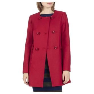 Liu Jo Romantischer Trapeze-Mantel aus Wollmischung - - Coats - Damen - Rot - L