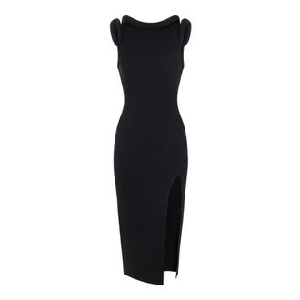 Elisabetta Franchi Strickkleid mit 3D-Details - - Dresses - Damen - Schwarzk - M