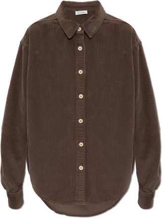 American Vintage Femme, Blouses et Chemises, Brun, Taille: 36/38 FR Padow Chemise Oversize en Velours C&ocirc;tel&eacute;