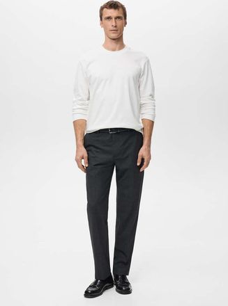 Mango T-shirt manches longues regular-fit blanc - Homme - XXL - MANGO MAN