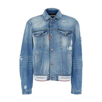 Dsquared2 Homme, Vestes, Bleu, Taille: XL Light Cool Kids Wash Over Jean Jacket