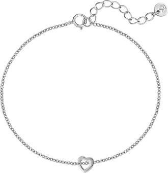 Glanzst&uuml;cke M&uuml;nchen Armband - Sterling Silber Armband Herz - Gr. ONESIZE - in Silber - f&uuml;r Damen