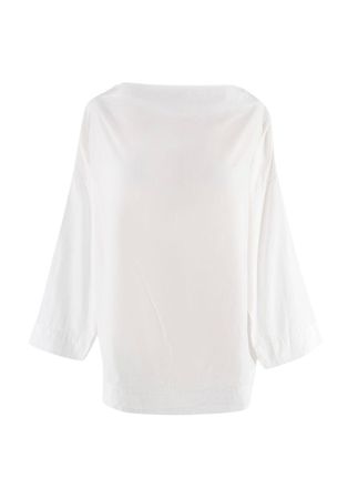 Nili Lotan white wide poplin top Size XS