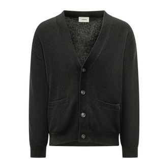 A Paper Kid V-Ausschnitt Strickjacke mit Kn&ouml;pfen - - Knitwear - Herren - Schwarzk - S