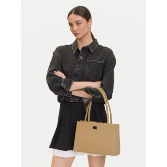 Tommy Jeans Handtasche Tommy Jeans Tjw American Cool Med Tote AW0AW17297 Beige