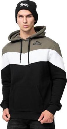 Lonsdale MOYROUKAN Sweatshirt à Capuche, Olive/Black/White, XXXL Homme