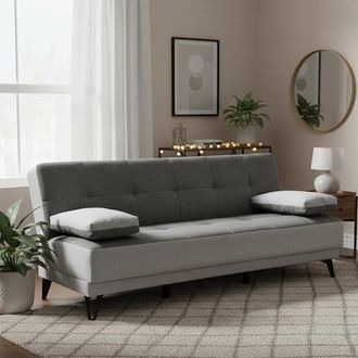 Dmora Dmor 3-Sitzer Schlafsofa Jordi 190x87 cm Grau Verstellbar