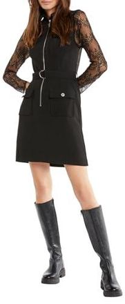 Morgan Robe ajust&eacute;e zipp&eacute;e manches dentelle Noir 34