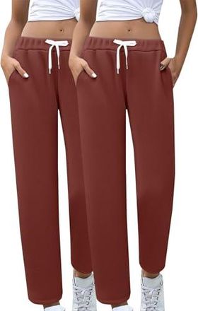 Generic Lot de 2 Pantalon De Running Femme Chic &Eacute;t&eacute; Pant Longue Stretch Tendance Comfy Streetwear D&eacute;tente Mode Costume Classique Basique Taille Elastique 2026