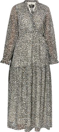 Faina Maxikleid mit Leoprint Damen Weiss Mehrfarbig