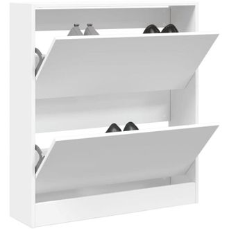 vidaXL Schuhschrank Weiß 80x21x87,5 cm Holzwerkstoff Vidaxl
