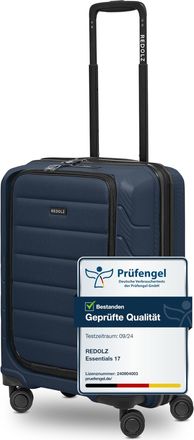 Redolz Kleiner Handgepäck-Koffer mit Laptopfach | Cabin-Trolley 40 x 23 x 55 cm & Frontöffnung | Ultra-leicht nur 2,8 kg für Damen & Herren | 4 Doppelrollen 