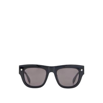 Alexander McQueen Moderne quadratische Sonnenbrille mit rosa Gl&auml;sern - - Accessories - Herren - Schwarzk - ONE SIZE