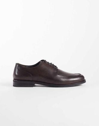 Asos Chaussures derby en cuir &agrave; lacets - Marron