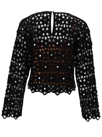 Michael Michael Kors Crochet Polyester Blouse - Black