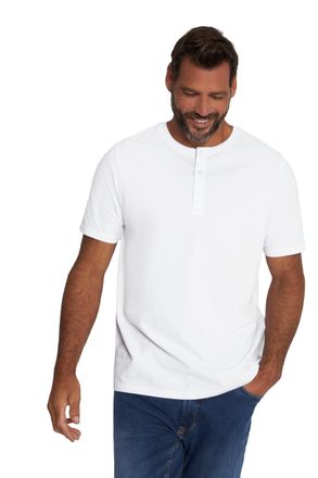 JP1880 Herren große Größen Übergrößen Menswear L-8XL JP1880 Henley, Basic, Knopfleiste, Halbarm, bis 7 XL weiß 6XL 726695209-6XL
