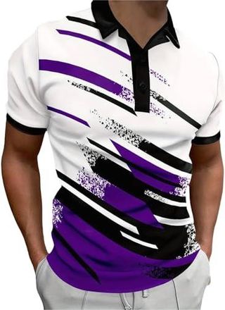 Generic T-shirts pour homme Royaume-Uni, polos pour hommes adultes &agrave; col rabattu - Polo &agrave; manches courtes - T-shirt daffaires formel l&eacute;ger - T-shirt de sport 