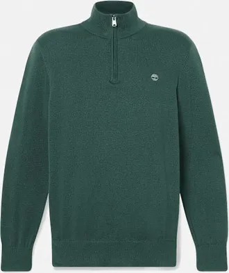 Timberland Williams River Pullover mit 1/4-Rei&szlig;verschluss f&uuml;r Herren in Dunkelgr&uuml;n, Herren, Gr&uuml;n, Gr&ouml;&szlig;e