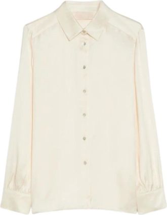 iBlues Femme, Blouses et Chemises, Blanc, Taille: 38 FR Iblsalice Satin Shirt
