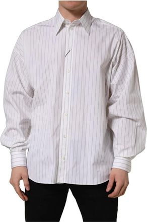 Dolce & Gabbana Homme, Chemises, Blanc, Taille: S Chemise habill&eacute;e en coton ray&eacute;