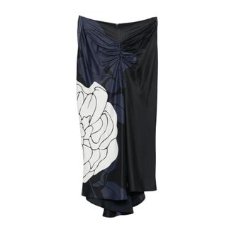 Victoria Beckham Draped Midi Skirt - Femme - Jupes - Bleu - Taille: 40 FR