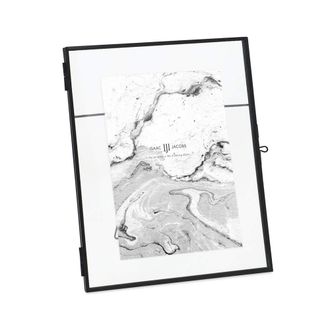 Isaac Jacobs Moderner Stil Messing und Glas, Metall-Fotorahmen, mit Medaillon-Verschluss f&uuml;r Bilder, Kunst, mehr, Schwarz, 8x10