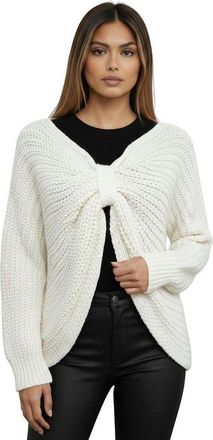 Worldclassca Cardigan WORLDCLASSCA Damen Cardigan Strickjacke mit Schleife 2 Styles in 1 Neue Kollektion - Stilvolle und gem&uuml;tliche Strickmode f&uuml;r Damen