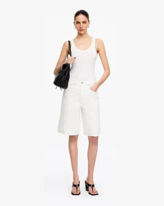 Arket Lange Jeansshorts -Wei&szlig;