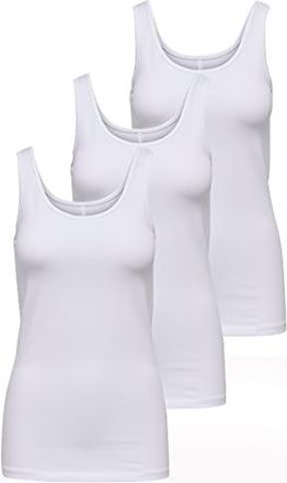 Only Onllive Love Noos Débardeur pour Femme, Blanc (3 Blancs), XXL