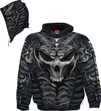 Spiral Allover Hoody Black Sweat à Capuche, Homme