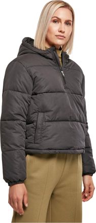 Urban Classics Damen Ladies Puffer Pull Over Jacket Jacke, Black, L