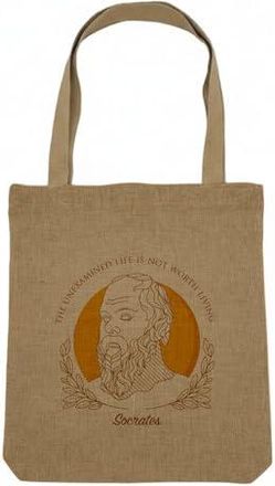 Fabulous Sac Shopping Tote Bag Aspect Lin - The Unexamined Life Is Not Worth Living Socrates Quote Wisdom Philosophy Inspire - Sac de Courses Toile Epaisse 360