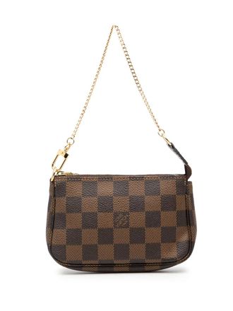 Louis Vuitton 2010 mini Damier Ebene Pochette Accessoires Handtasche - Braun