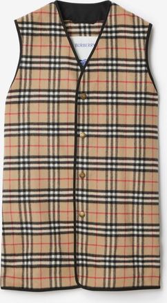 Burberry Herausnehmbares Futter aus Wolle und Kaschmir in Check, Size: 46