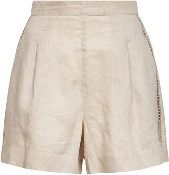 MC2 Saint Barth Linen Holed 11 Emb Shorts - - Shorts - Damen - Beige - M